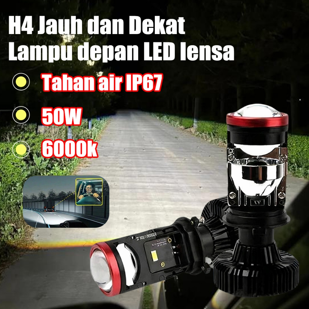 Jual [RHD] Lampu led h4 mobil Y7D lampu mobil led h4 super terang 50W ...