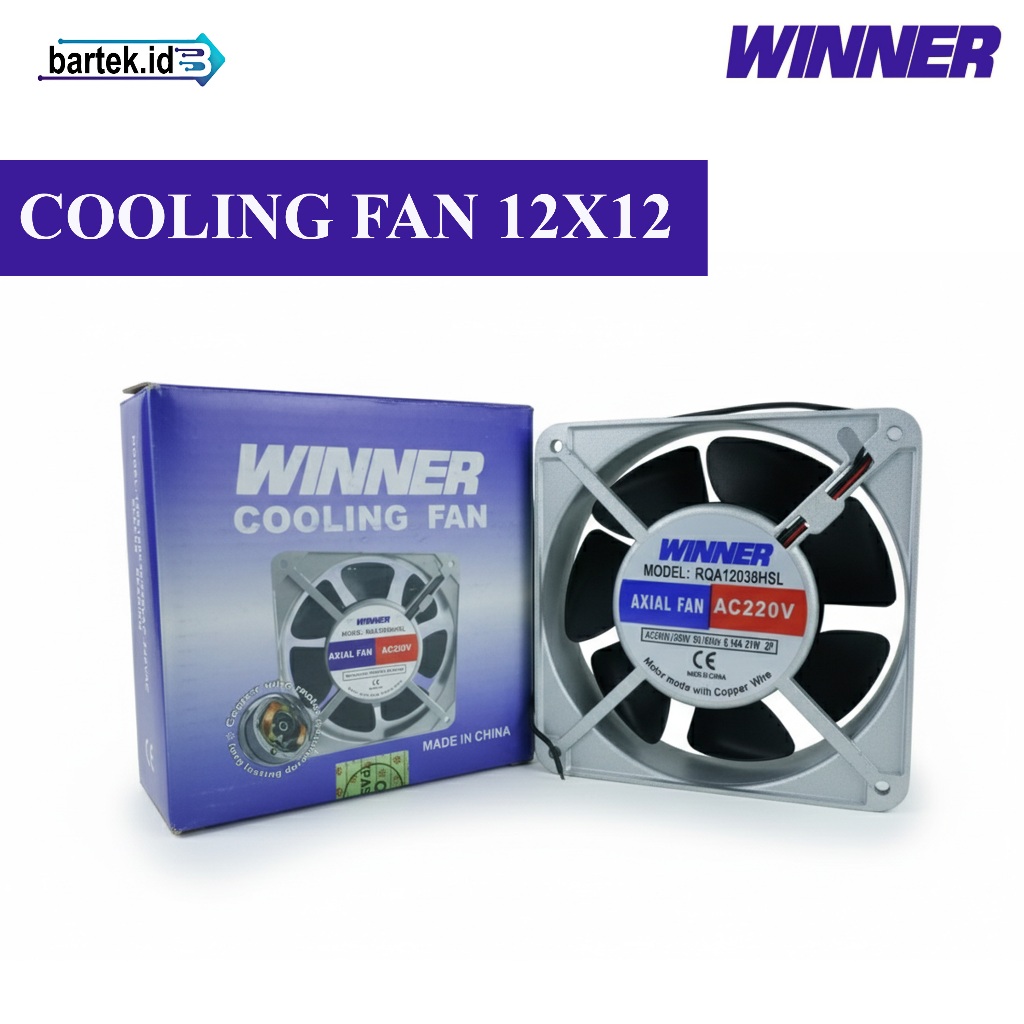 Jual Winner Cooling Fan 12x12 AC 220V Model RQA12038HSL Axial Fan ...