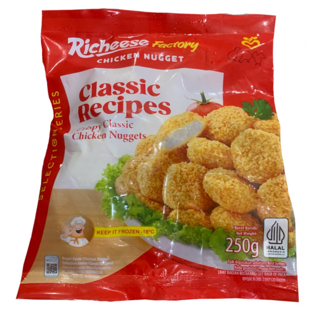 Jual Richeese Factory Chicken Nugget Classic Resipes Isi 225 GR ...
