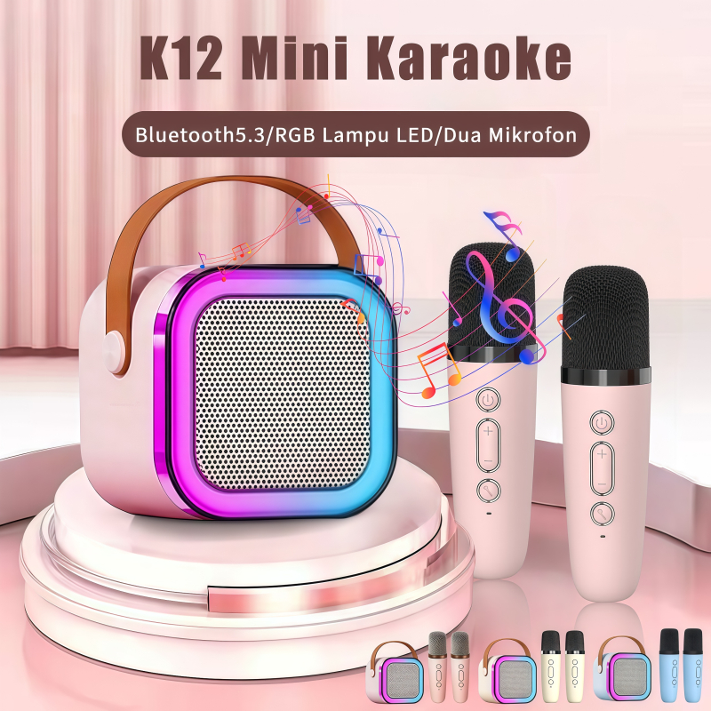 Jual [COD] K12 Speaker Bluetooth Karaoke With 2Mic 3D Stereo Mini ...