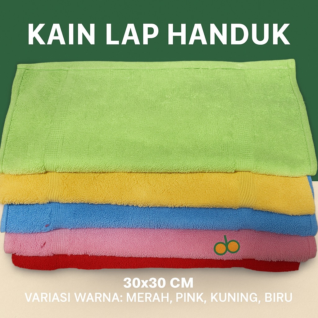 Jual Kain Lap Handuk Warna Warni Merah 30x30 cm untuk Cleaning Service ...