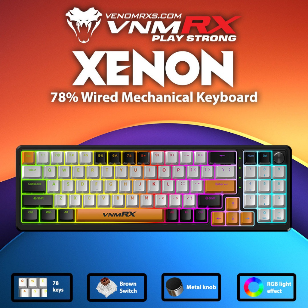 Jual VenomRX Xenon Wired Mechanical Keyboard RGB | Shopee Indonesia