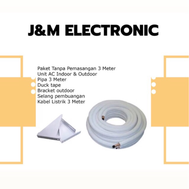 Jual spare part ac 3 meter (pipa ac,kabel eterna NYM,selang flexible ...