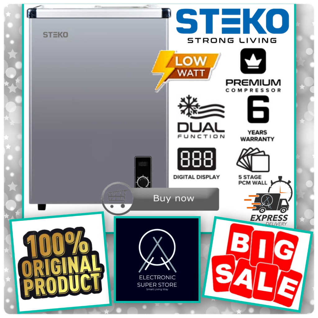 Jual STEKO CHEST FREEZER SG-110RS SG110RS SG 110RS SLIDING FLAT GLASS ...