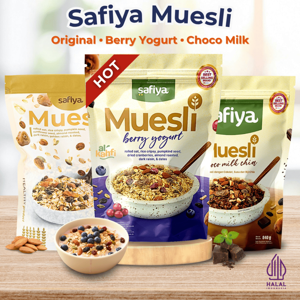 Jual Muesli Safiya 1 Kg Oatmeal Dried Fruit Almond | Sereal Diet ...