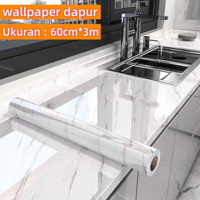 Jual Wallpaper Sticker Dapur Motif Marmer 60cm x 3m Stiker Dapur ...