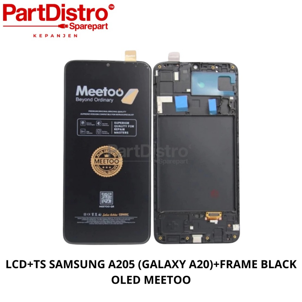 Jual LCD+TS SAMSUNG A205 (GALAXY A20)+FRAME BLACK OLED MEETOO | Shopee ...