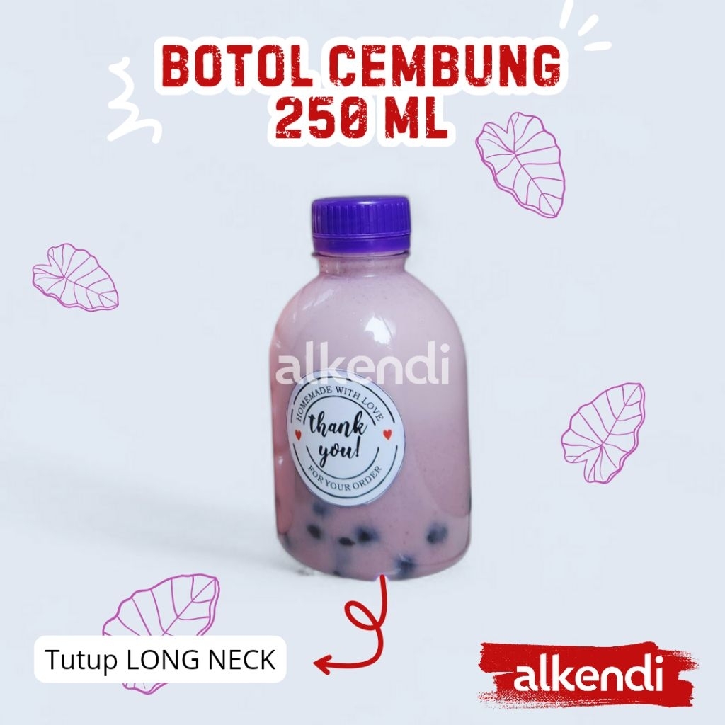 Jual BOTOL CEMBUNG 250 ML | Botol Bulat 250 mL | TUTUP LONG NECK ...