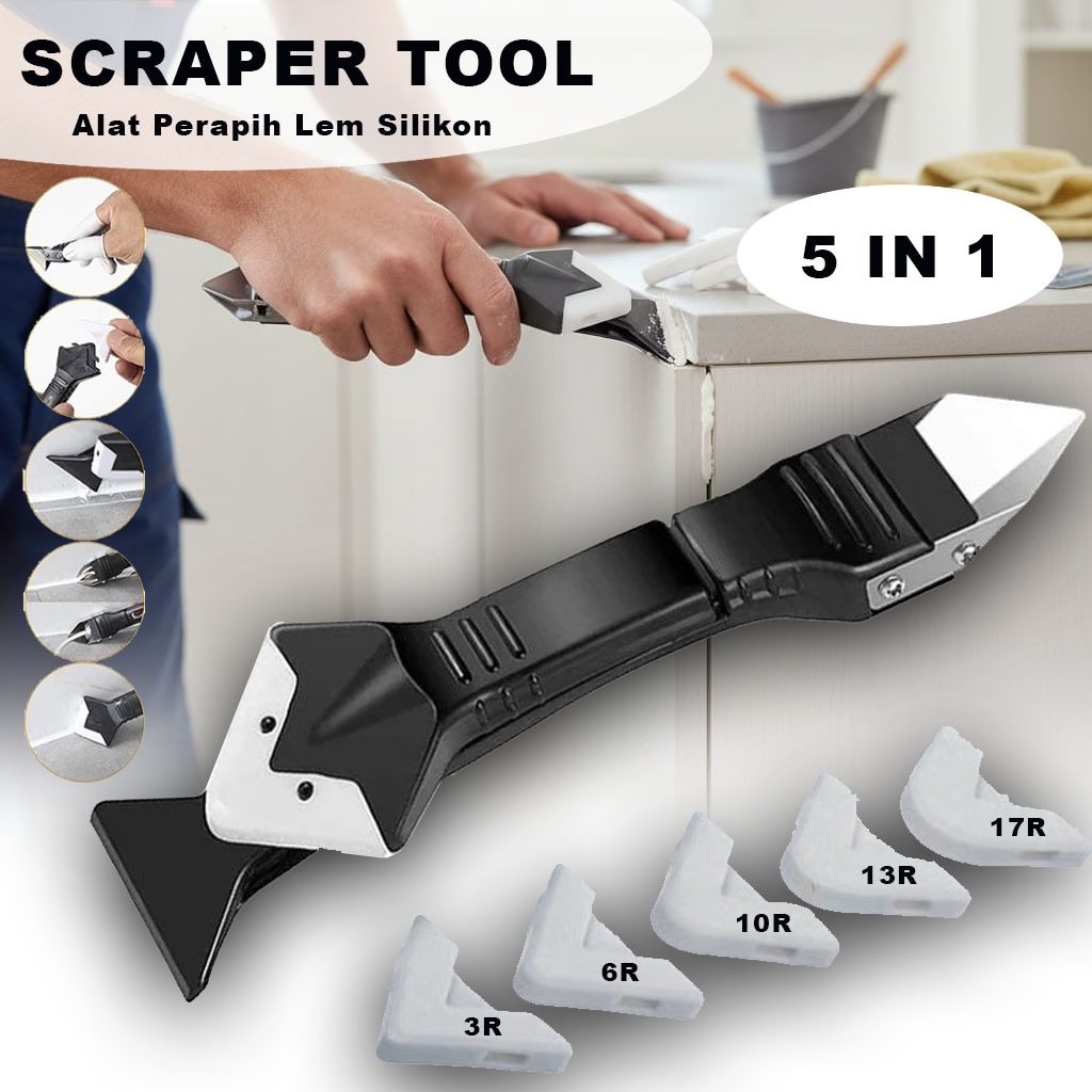 Jual GBS 5in1 Sealant Scraper Tool Alat Pembersih Perapi Lem Silikon ...