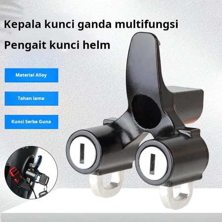 Jual Gembok Helm Motor Double Lock - Pengaman Helm Listrik dengan 2 ...