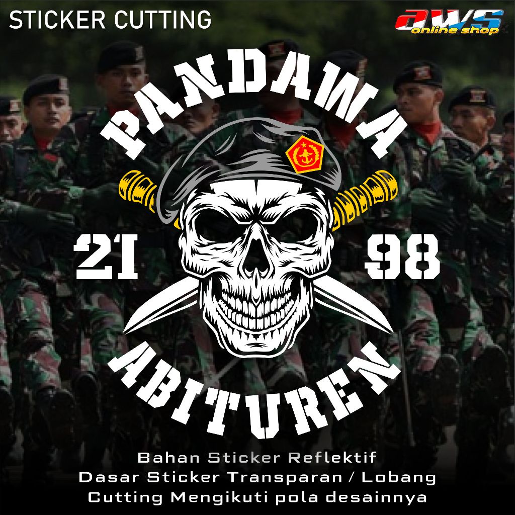 Jual Sticker Cutting Pandawa Abituren TNI Big Size | Shopee Indonesia