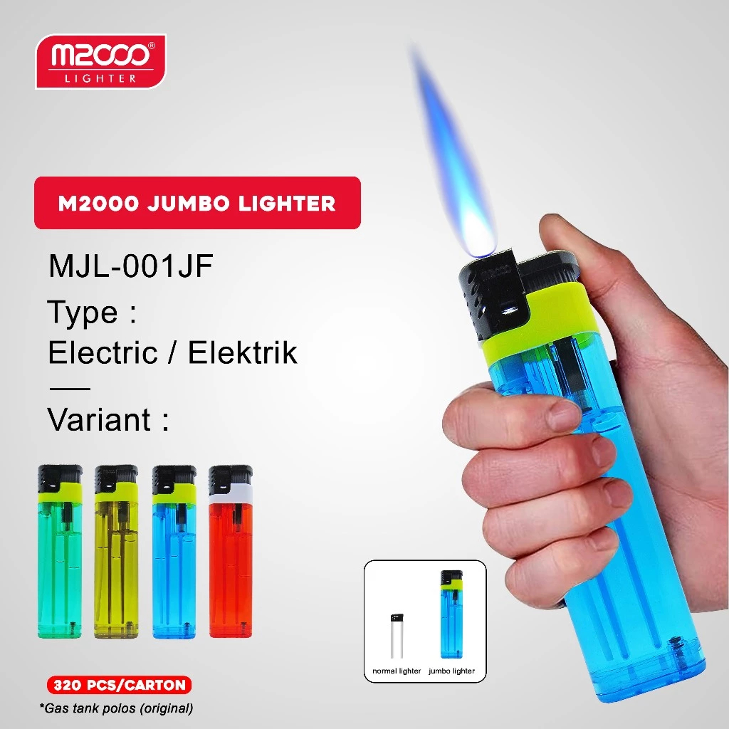 Jual Korek Bara Jumbo Tahan Angin Refillable Korek Api Jumbo M2000 Bara ...