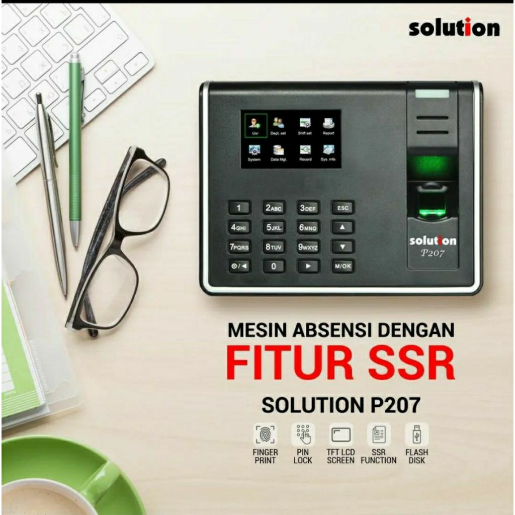 Jual Mesin Absensi Solution P207 fingerprint absen scan sidik jari ...
