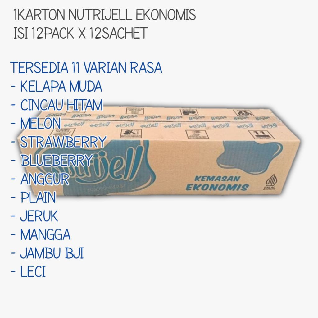 Jual ( HARGA GROSIRAN ) NUTRIJELL 1KARTON/12BOX RASA BUAH/PLAIN/CINCAU ...