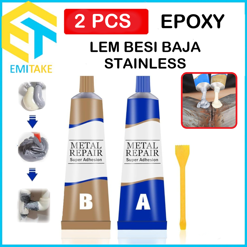 Jual Lem AB Epoxy 100Gram Lem Campur Kuat Tahan Panas Lem Perekat Besi ...