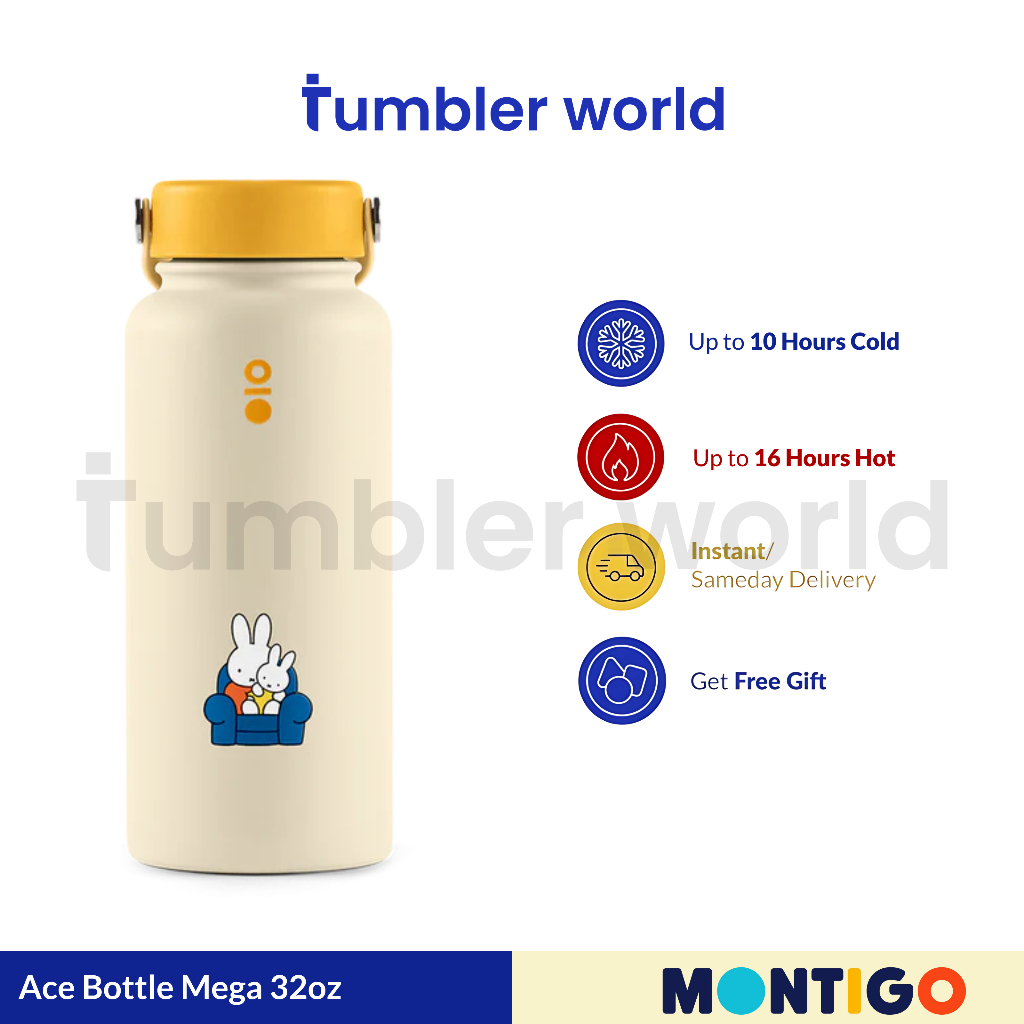 Jual Montigo Tumbler Ace Bottle Mega 32oz/950ml - Cuddle Miffy | Shopee ...