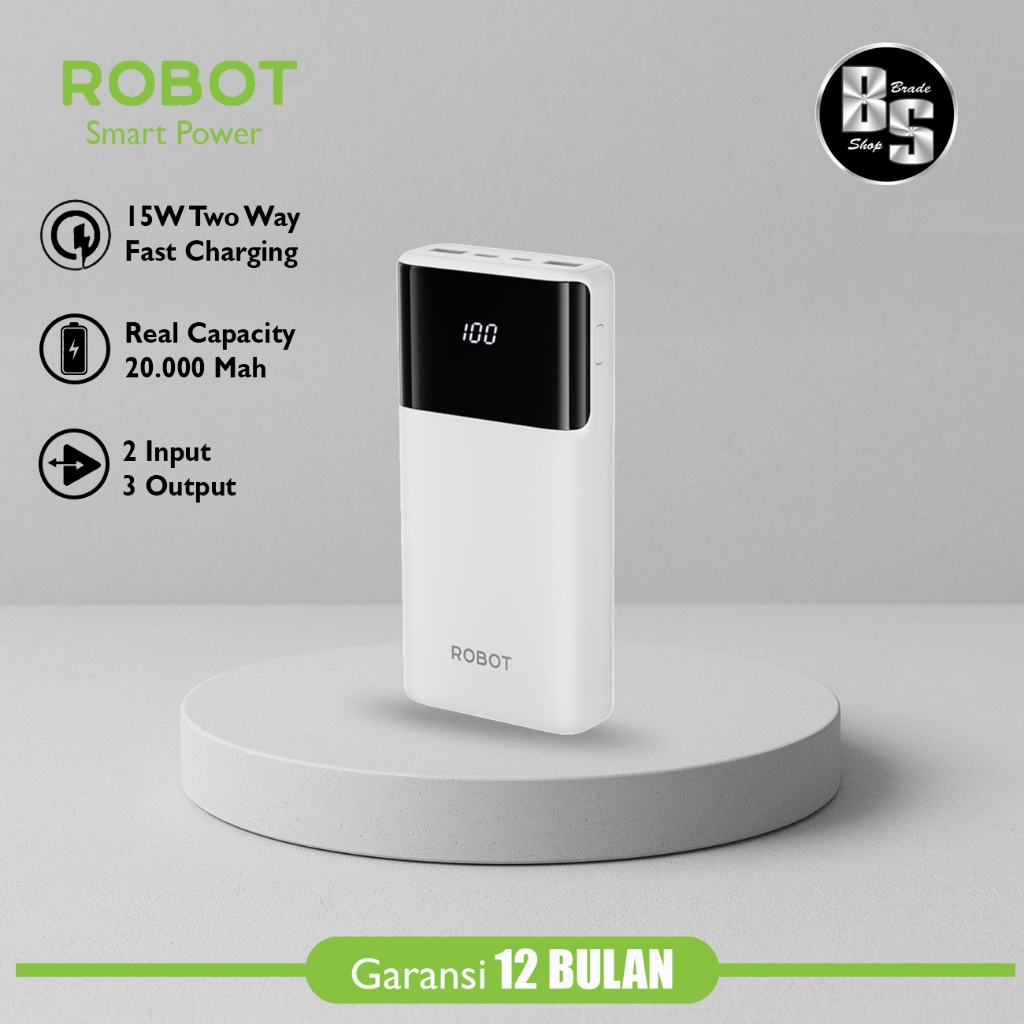 Jual Power Bank Robot 20000 Mah RT22S LED Display 15W Fast Charging 2 ...