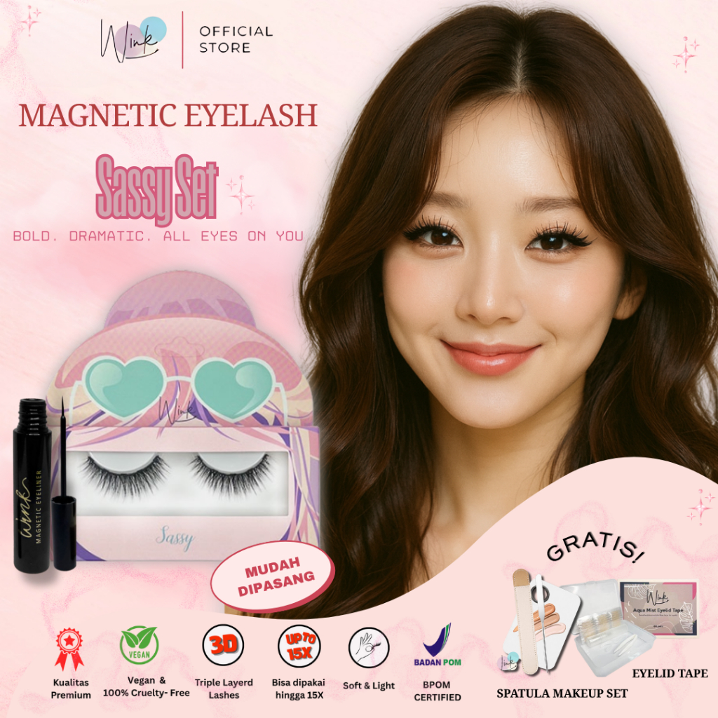 Jual [FREE GIFT] Sassy Set - Wink Magnetic Eyelash & Eyeliner | Eyelash ...