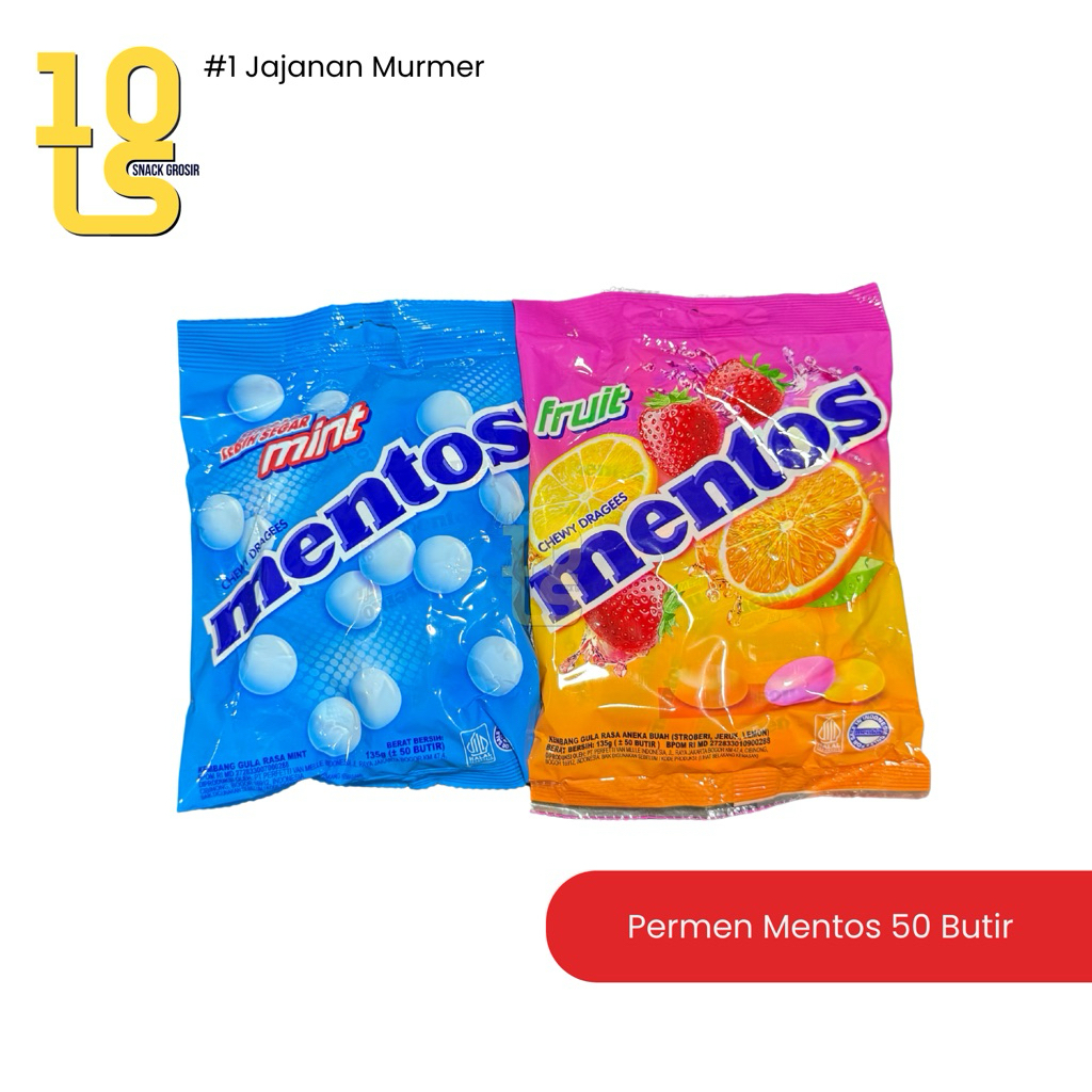 Jual Permen Mentos Rasa Mint/Buah 1 Bungkus Isi 50 Butir | Shopee Indonesia