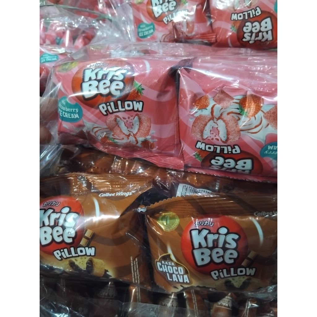 Jual Kris Bee Pillow Rasa Strawberry Ice Cream & Choco Lava (isi 20 ...