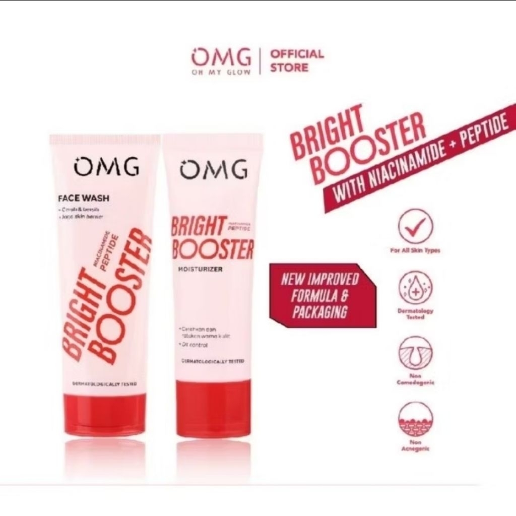 Jual OMG Bright Booster Niacinamide Peptide Moisturizer 25 gr - Tone up ...