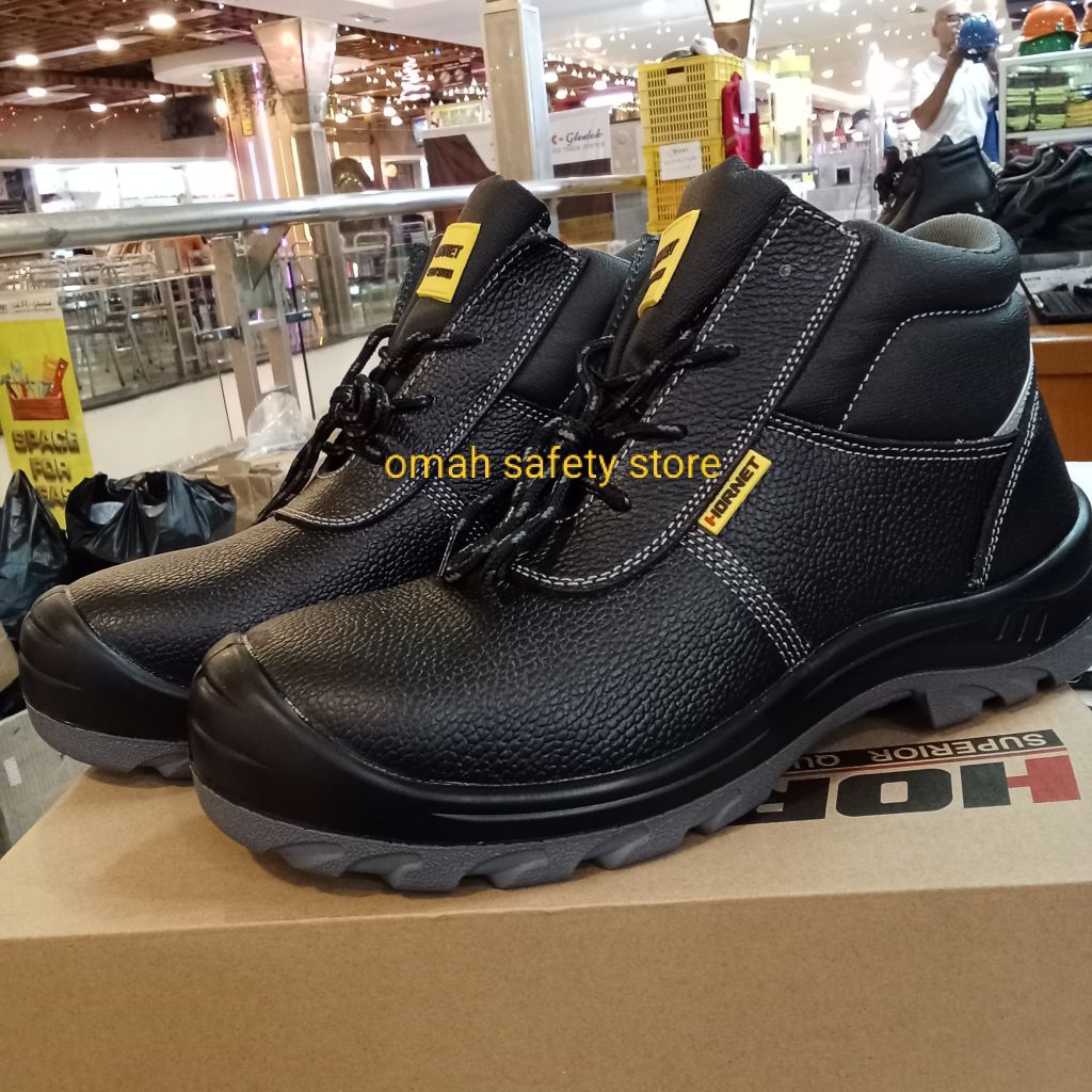 Jual Sepatu Safety HORNET Model Tali Ujung Besi Asli | Shopee Indonesia