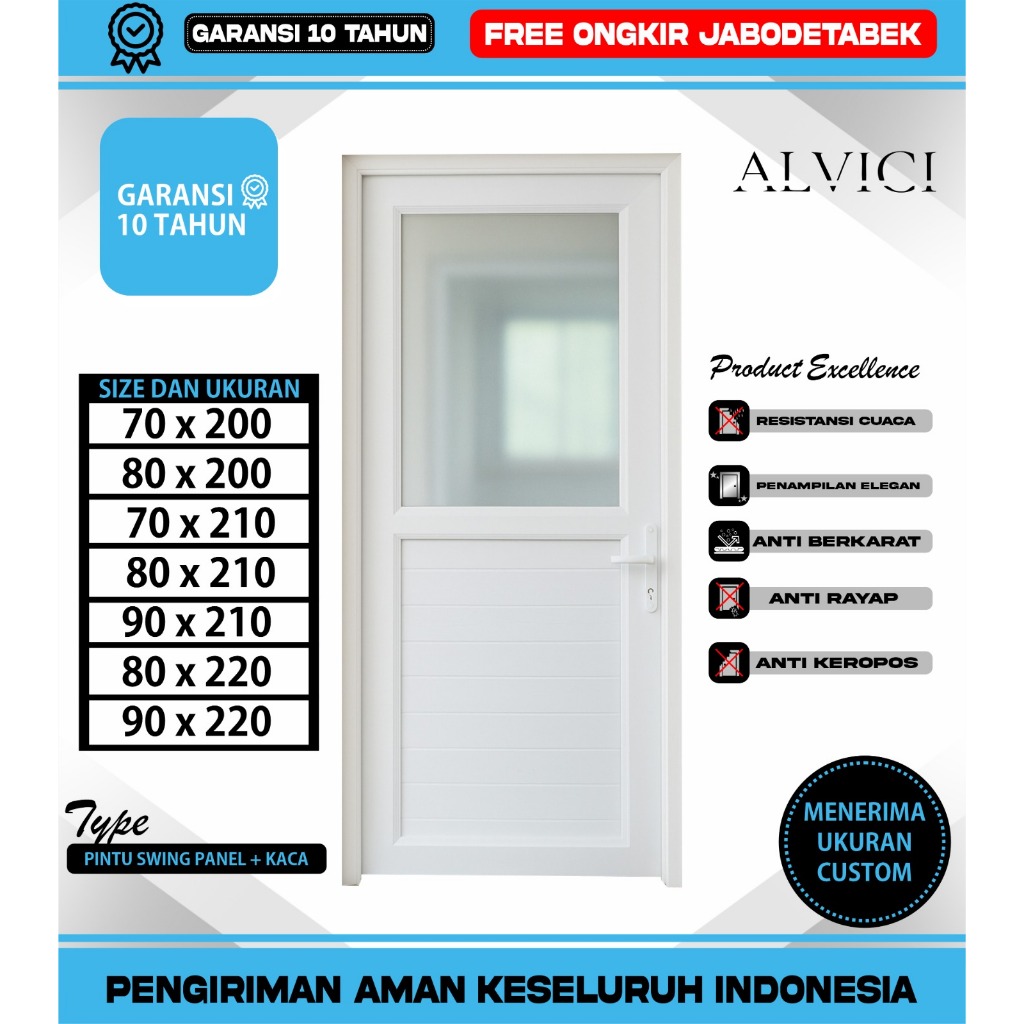 Jual Pintu Swing Ekonomis UPVC Kaca Panel ALVICI | Shopee Indonesia
