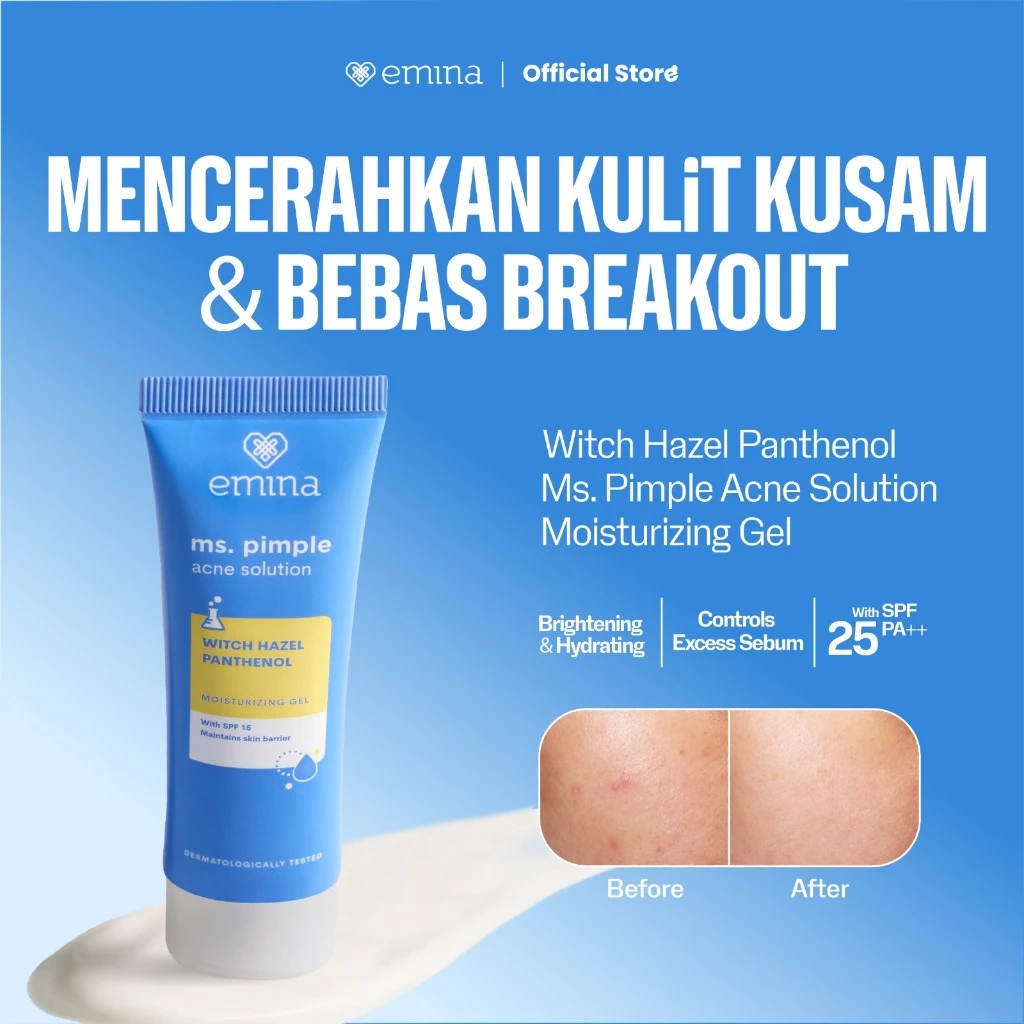 Jual Emina Ms. Pimple Acne Solution Witch Hazel Panthenol Moisturizing ...
