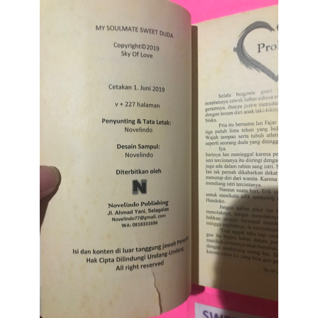 Jual [Original] Novel Wattpad Romance Dewasa : My Soulmate Sweet Duda ...
