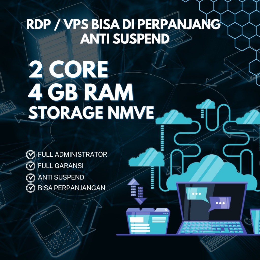 Jual RDP/VPS - 2 CORE / 4 GB - SERVER INDONESIA - BERGARANSI - Bisa di ...