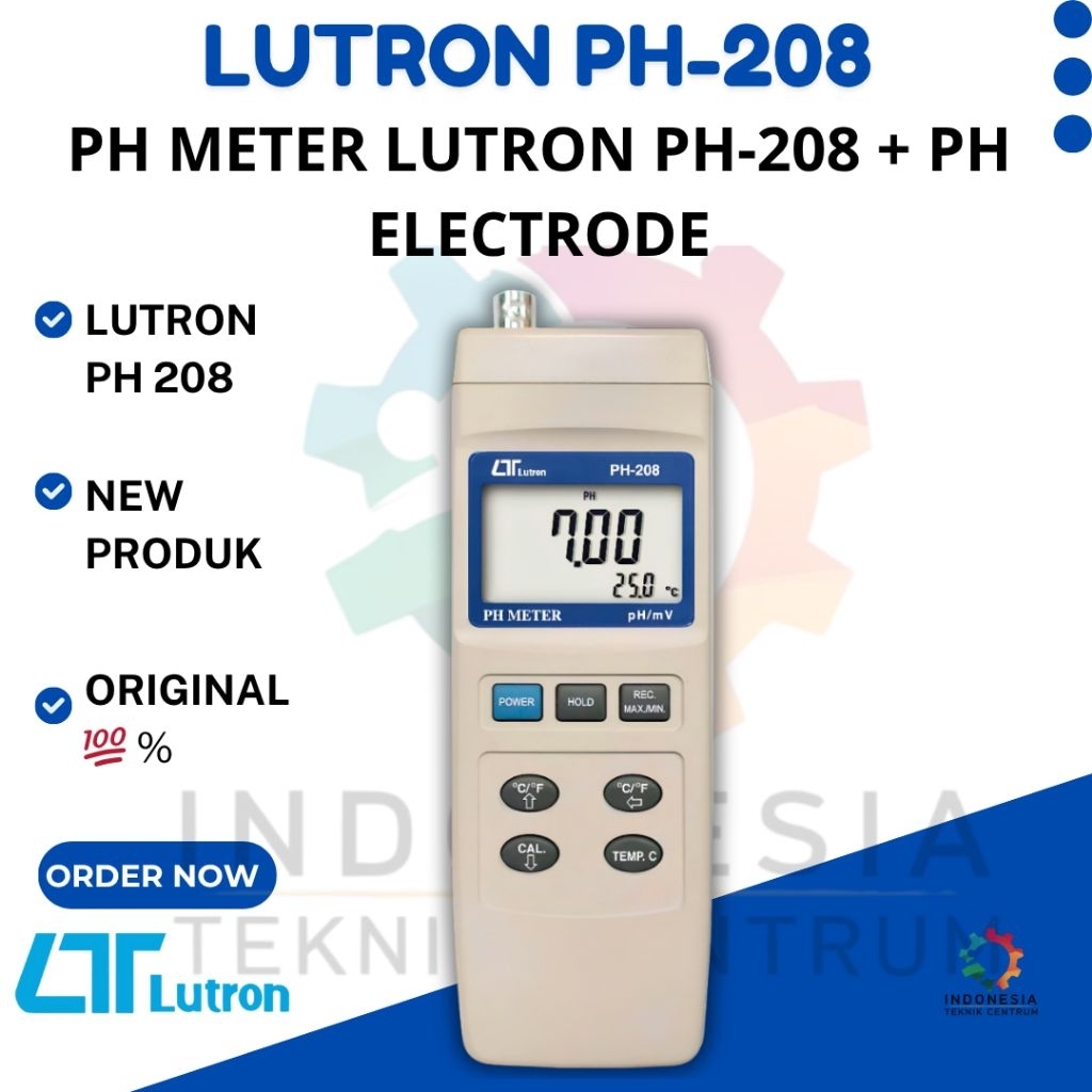 Jual PH Meter Lutron PH-208 + PH Electrode | Shopee Indonesia
