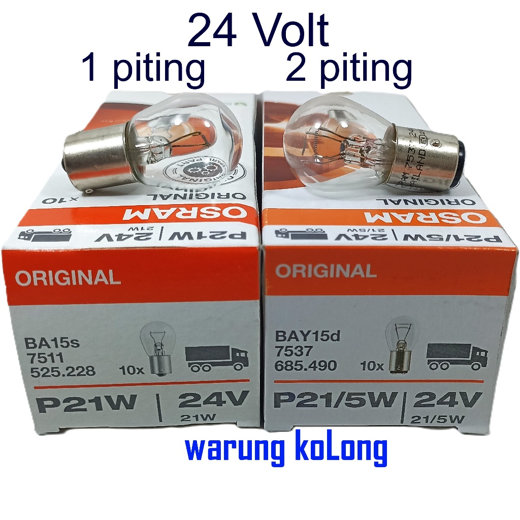 Jual OSRAM 24v P21 21 5 Watt Besar 1 2 Piting bohlam bola lampu mobil ...