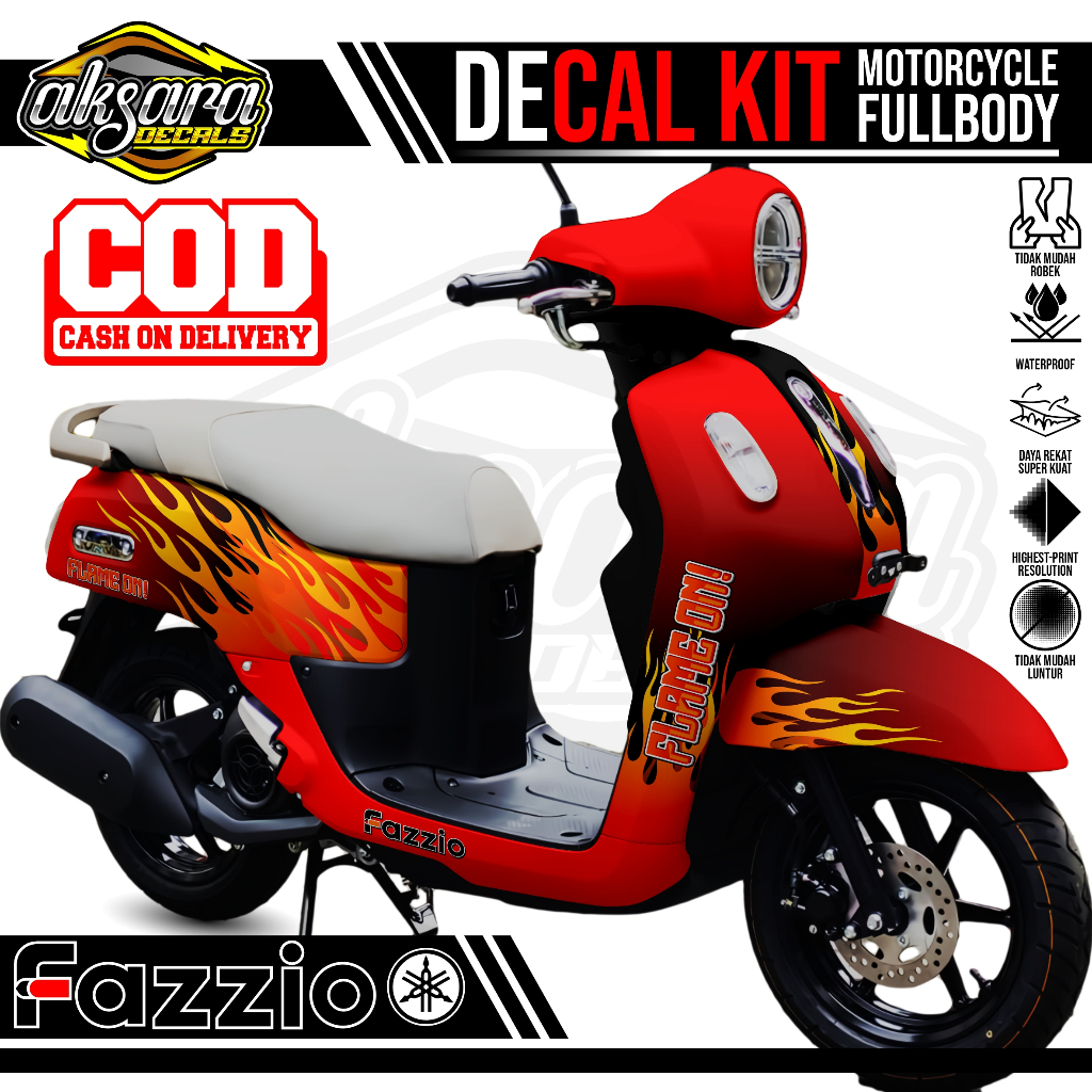Jual DECAL YAMAHA FAZZIO FULL BODY - PREMIUM LIVERY FLAME / API ...