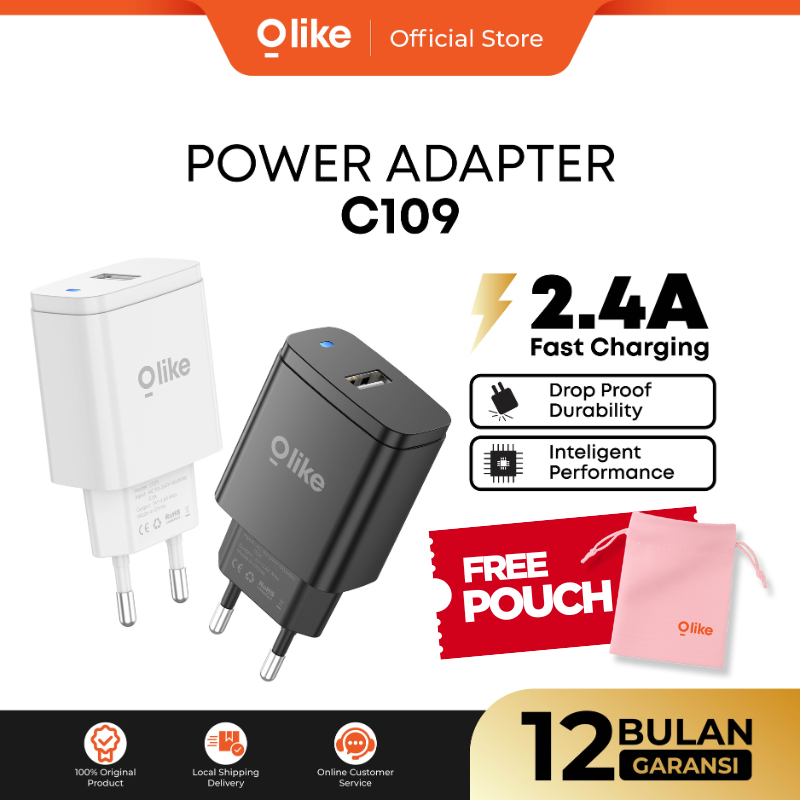 Jual Olike Charger Palm C109 Series USB 2.4A Fast Charging Smart ...