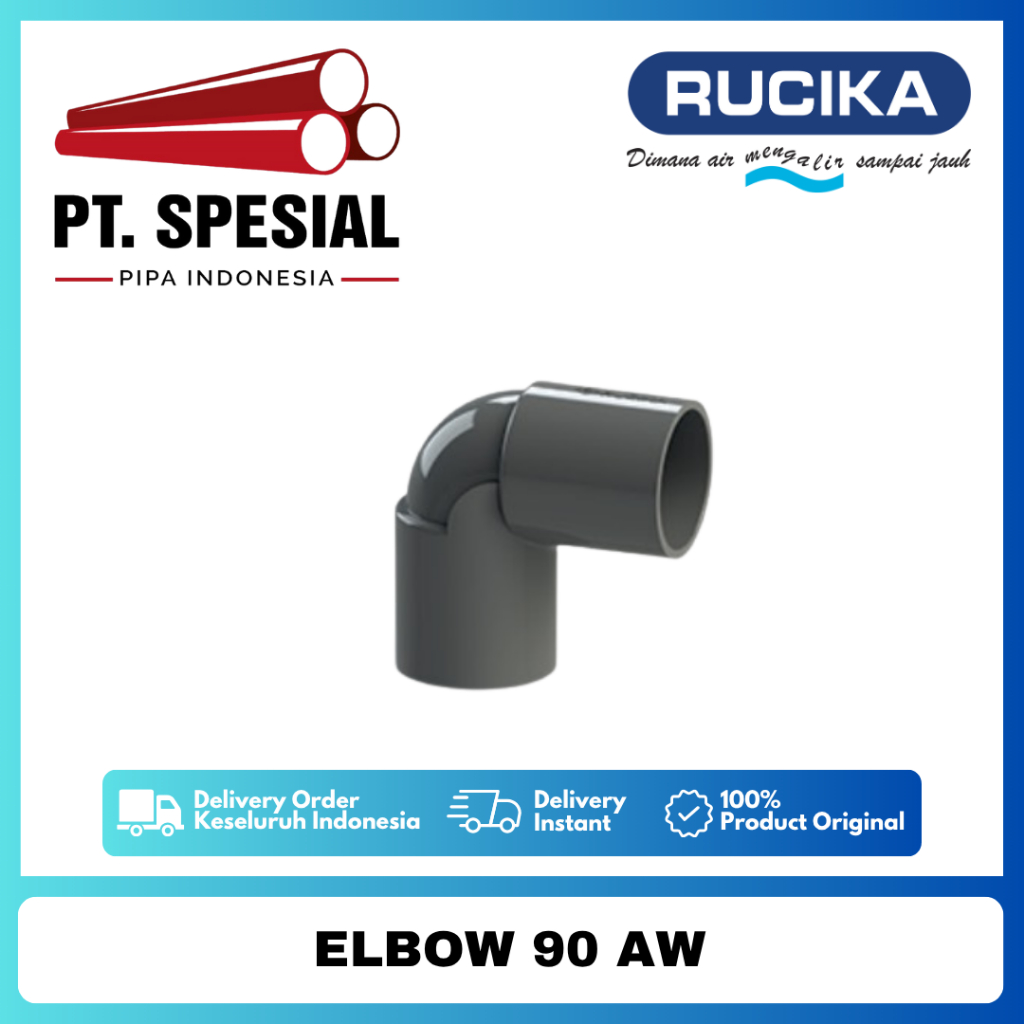 Jual Knee 90 AW 3/4 Inch PVC Rucika / Keni AW / Elbow 90 AW Rucika ...