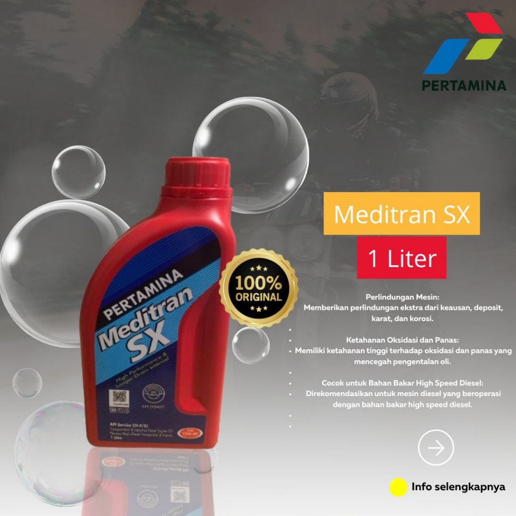 Jual Oli Pertamina Meditran SX 1 Liter 15W-40 Mesin Diesel Truk Solar ...