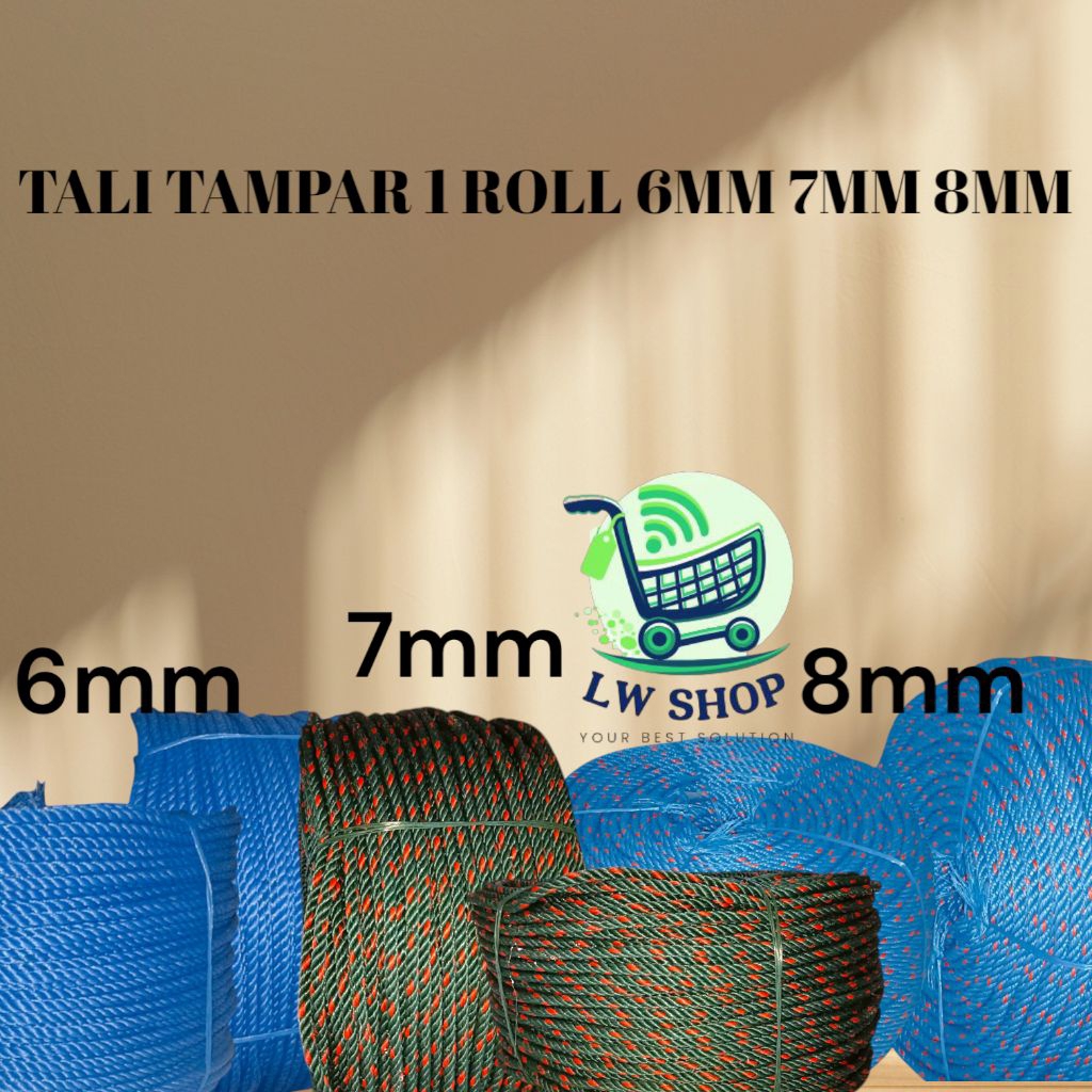 Jual Tali Tampar Roll/Tali Tampar 1 Roll/ 6mm 7mm 8mm/10mm | Shopee ...