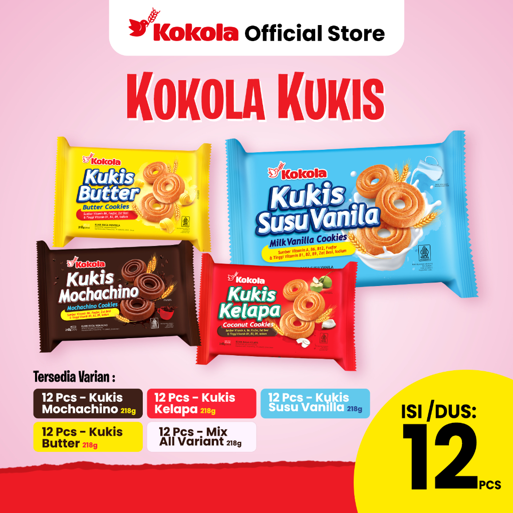 Jual Biskuit Kokola Kukis 218g - Isi 12pcs - 4 Varian Rasa - Enak dan ...