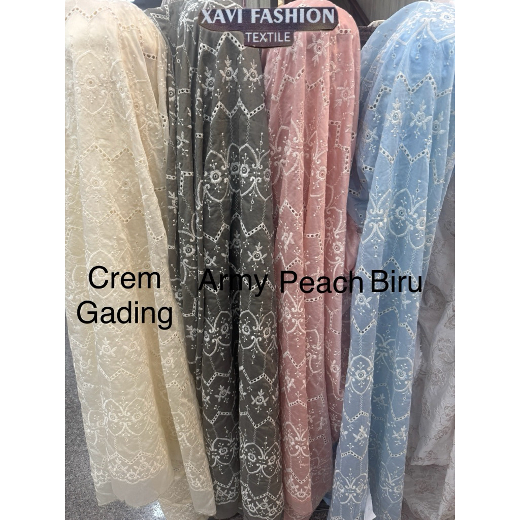 Jual Kain NEW PAPER SILK EMBROIDERY RAYA || Harga Per Setengah Meter ...