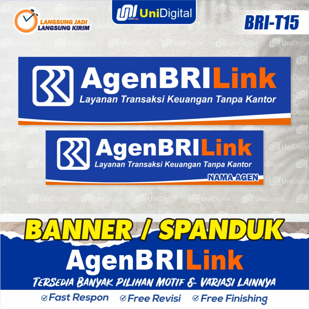 Jual Jaydening Banner / Spanduk Teras Agen Brilink Background Biru Bisa ...