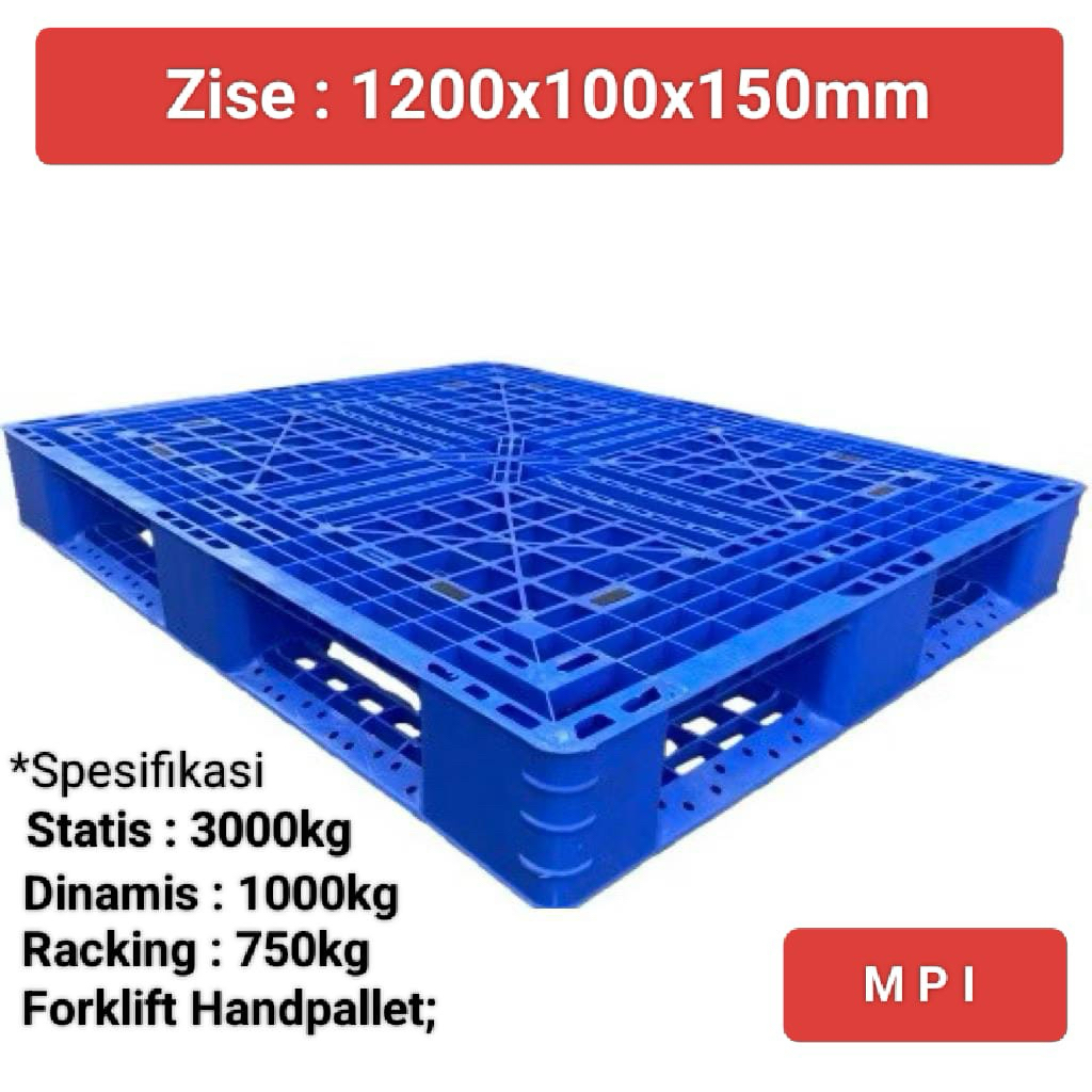 Jual Pallet plastik Baru ukuran 120x100x15cm warna biru | Shopee Indonesia