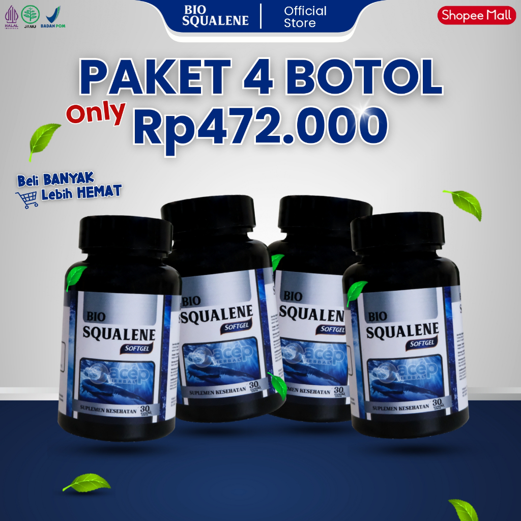 Jual Bio Squalene Softgel Ekstrak Minyak Hati Ikan Hiu Halal MUI BPOM ...