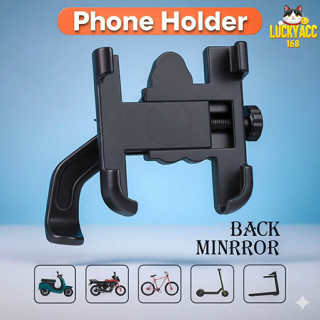 Jual Holder hp Spion Motor HM-20 Anti Getar Stabil Universal Besi HM-20 ...