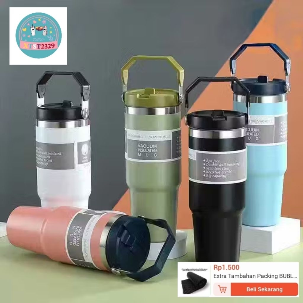 Jual Tumbler handle Botol Stainless Steel 840 BPA Free/VACUUM Insulated ...