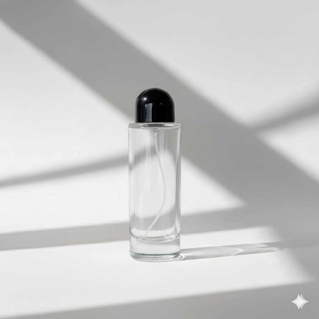 Jual botol parfum kaca clear tutup hitam setengah bulat redo 100 ml ...
