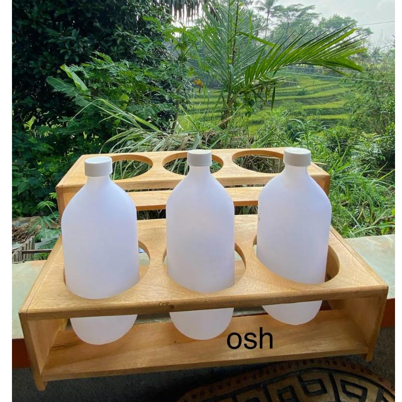 Jual RAK BOTOL BENSIN /BOTOL JAMU BERBAHAN KAYU MAHONI ISI 6,8,& 10 ...