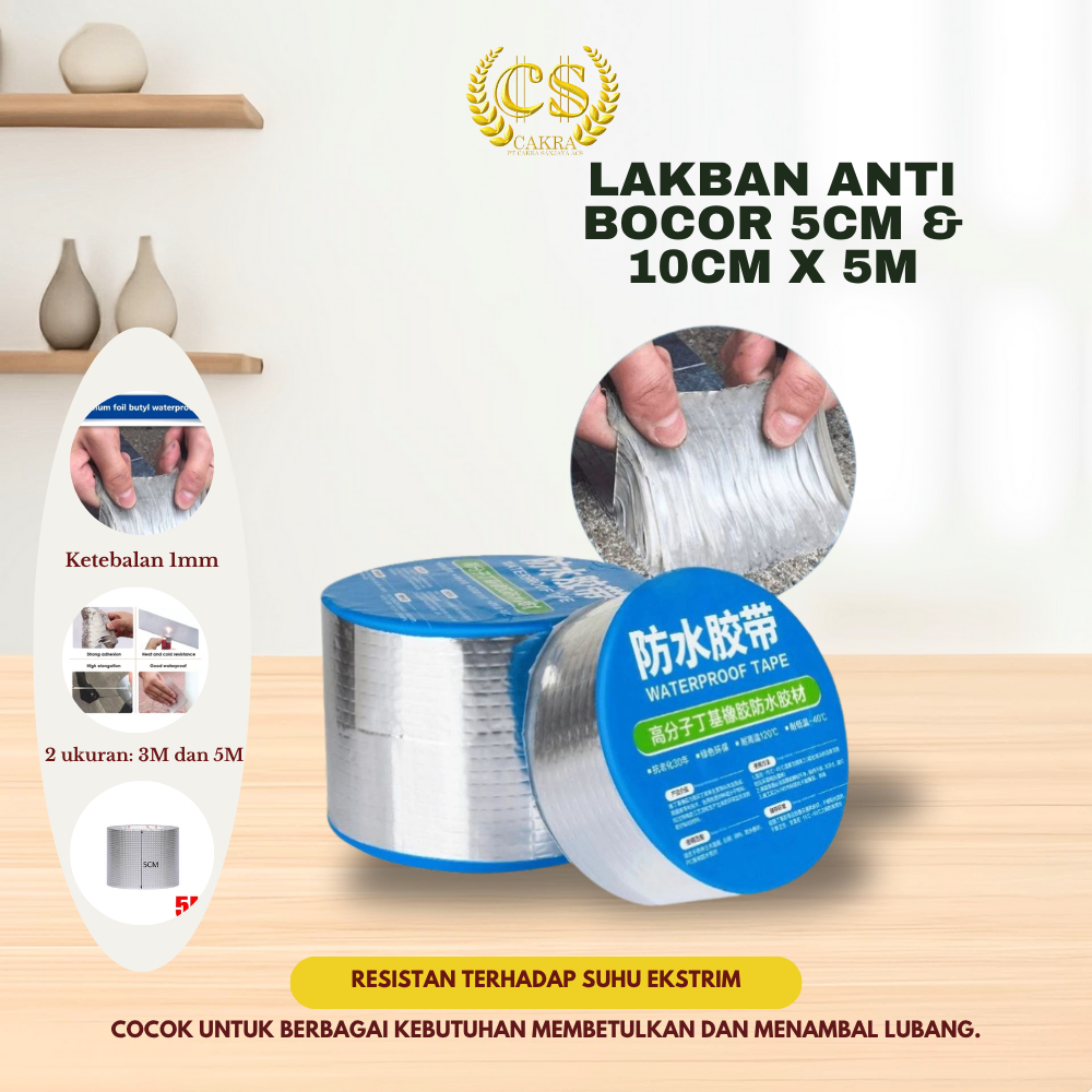 Jual CS LAKBAN ANTI BOCOR 5cm & 10cm X 5M AIR ALUMUNIUM FOIL BUTYL ...