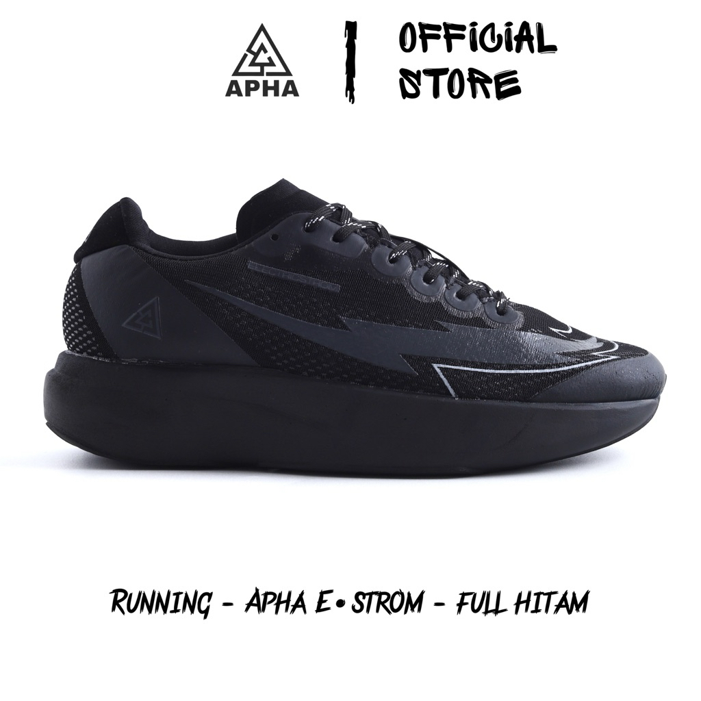 Jual APHA - Sepatu Running Apha e strom Full Hitam Seri Ekonomis ...