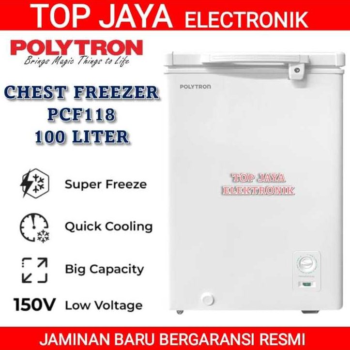Jual CHEST FREEZER POLYTRON 100 LITER PCF118/BOX FREEZER POLYTRON ...