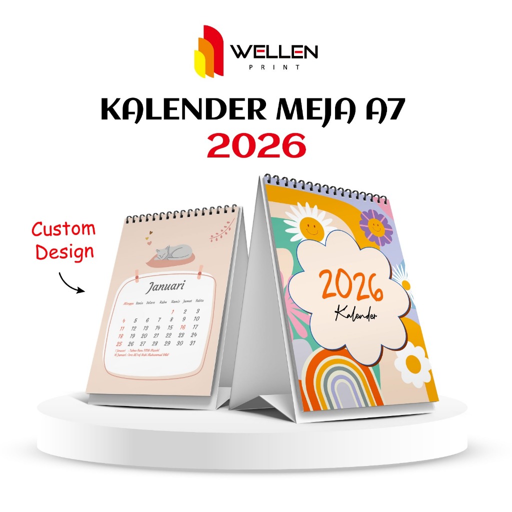 Jual WELLEN PRINT - Cetak Kalender Meja Ukuran A7 Estetik / Print Desk ...